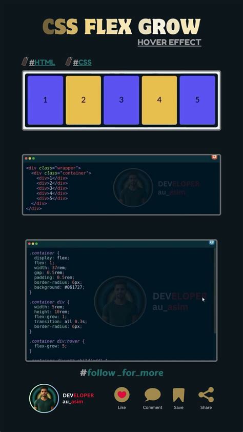 Css Flex Grow Hover Effect Html Css Javascript Coding Webdevelopment Youtube