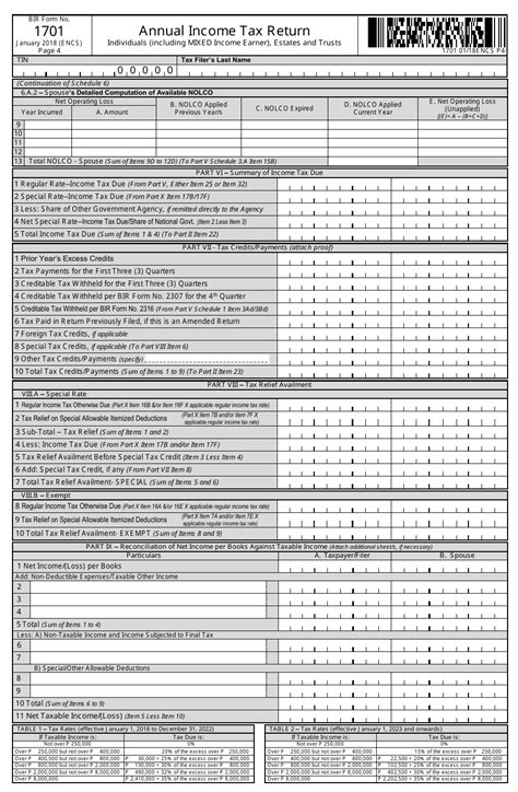 Bir Form 1701 Fill Out Sign Online And Download Printable Pdf
