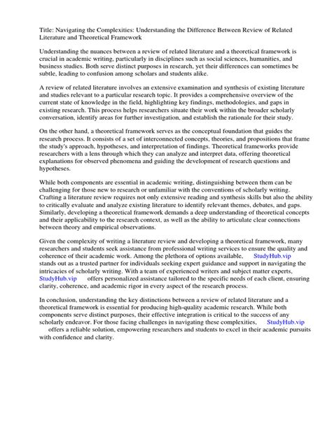 Difference Between Review Of Related Literature And Theoretical