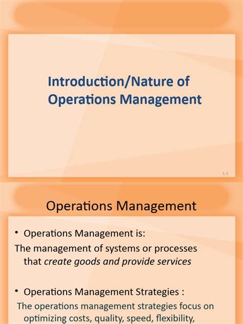 Operation Management Strategies Pdf Strategic Management