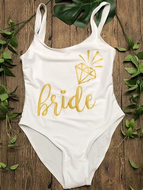 Bride Gold Print 2018 Women One Piece Swimsuit High Cut Swimwear