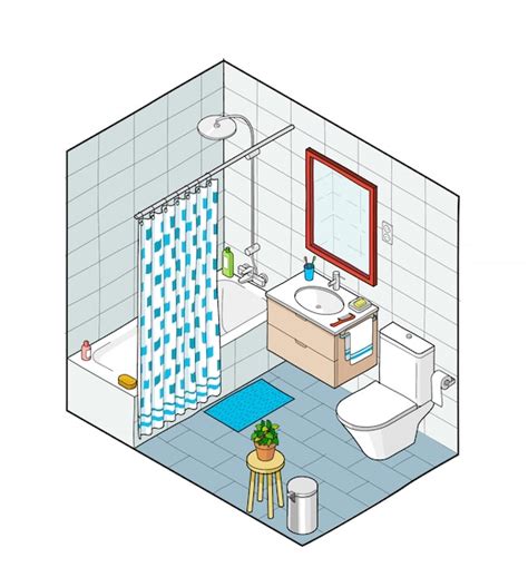 Premium Vector Isometric Illustration Of Bathroom Hand Drawn