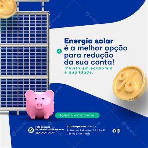Energia Solar é a Melhor Opção para Redução da Sua Conta Social Media