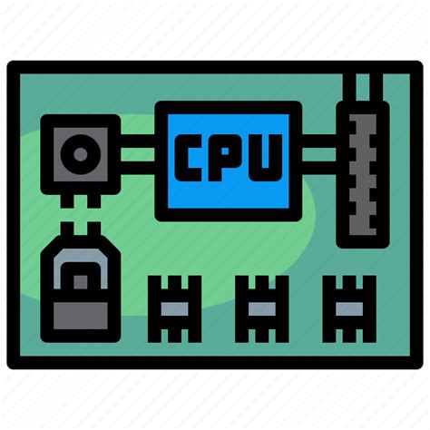 Circuit Board Semiconductor Microchip Chip Cpu Processor Icon