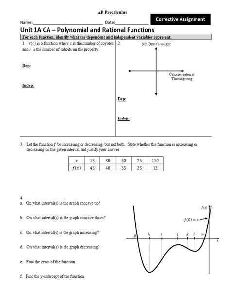 Flippedmath Unit 1a Corrective Assignment With Answers Pdf Zero Of A Function Function