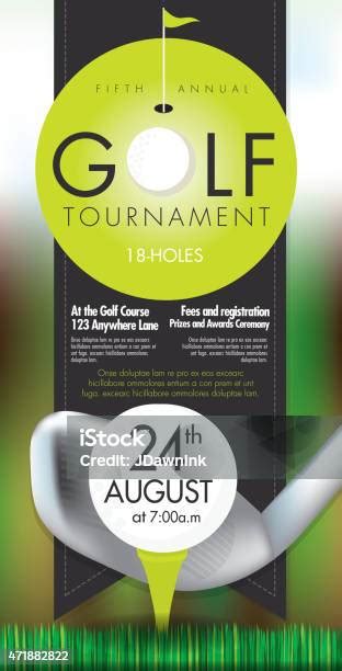세련되다 골프 토너먼트 초대 디자인식 템플릿을 빛망울 Golf Tournament에 대한 스톡 벡터 아트 및 기타 이미지