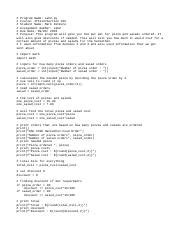 Python Program For Pizza And Salads Order Calculation Course Hero