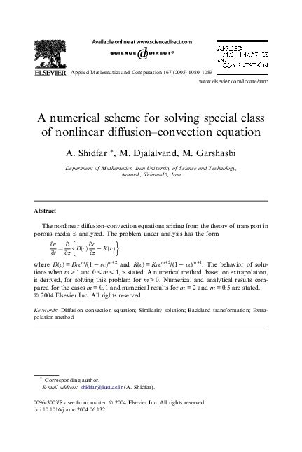 Pdf A Numerical Scheme For Solving Special Class Of Nonlinear