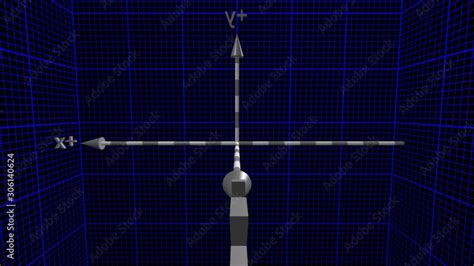 Time Lapse Of The Reference System Of The Three Dimensional Space Of The Cartesian Axes On A