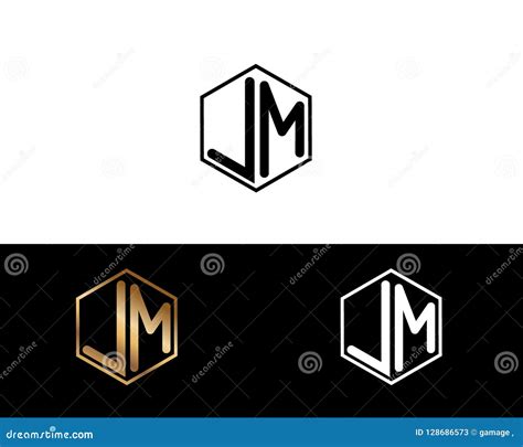 LM Letters Linked With Hexagon Shape Logo Stock Vector Illustration