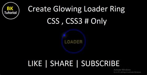 Css3 Glowing Loader Ring Animation Pure Css Animation Effect Bk