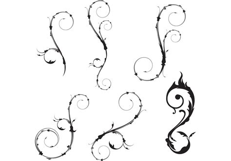 Flower Vector And Vector Swirls Pack
