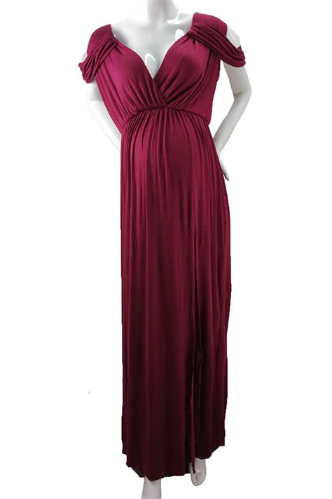 Sexy Thigh High Slit Off The Shoulder Maternity Dress Glamix Maternity