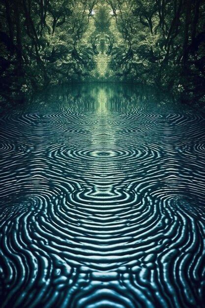 Premium Ai Image Water Ripples Forming A Mesmerizing Symmetrical Pattern Created With