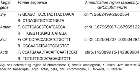 Primer Information For The Polymerase Chain Reaction Based Assays Download Scientific Diagram