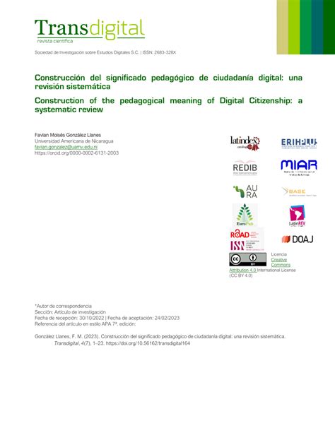 Pdf Construcción Del Significado Pedagógico De Ciudadanía Digital