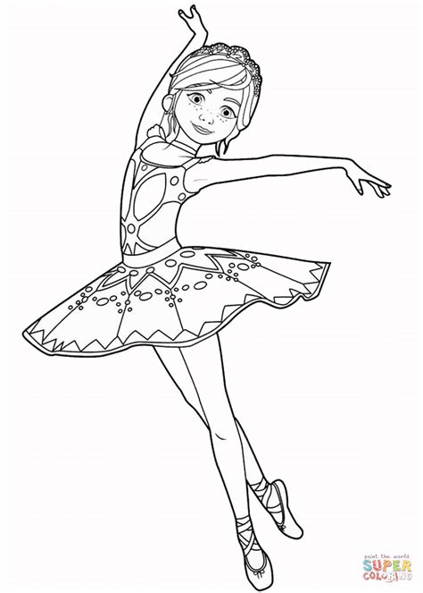 Colorful Of Ballerina Coloring Pages