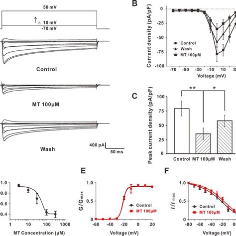 Mt Inhibited Ca 2 Currents In Drg Neurons A Mt Attenuated The Whole