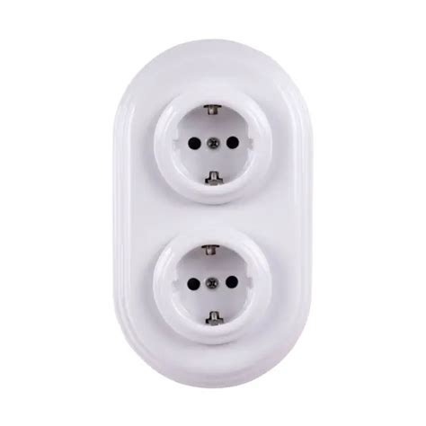 Double Socket White Porcelain With Frame Gysinge