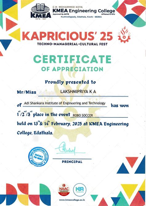 Lakshmipriya K A On Linkedin Robotics Robosoccer Teamwork Innovation Kmea Techfest