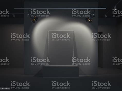 빈 그림 프레임으로 현대 어두운 갤러리입니다 3 차원 렌더링 0명에 대한 스톡 사진 및 기타 이미지 0명 공란 그림