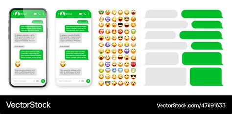 Smartphone Messaging App User Interface Design Vector Image