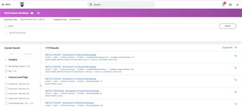 Viewing The Course Schedule