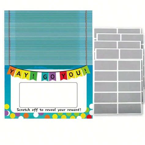 50 Sets Cards Scratch Stickers Diy Your Own Scratch Cards For Small Prizes Promotions