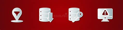 Set Location With Sales Funnel Server Data Web Hosting Security Key And Monitor Exclamation