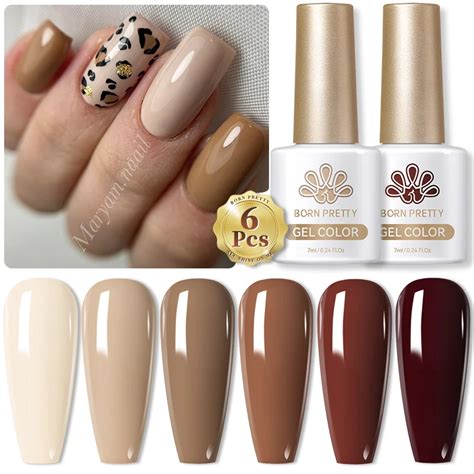 BORN PRETTY Набор коричневых гель-лаков для ногтей от тона кожи Гель ...