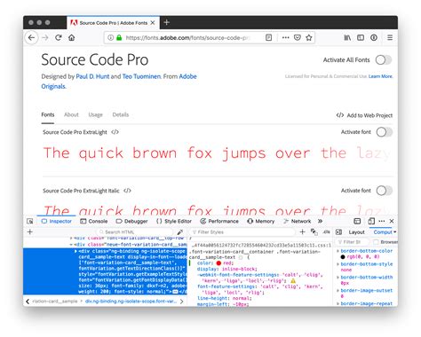 Source Code Pro Cannot Be Styled In Firefox Issue Adobe Fonts
