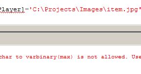 Implicit Conversion From Data Type Varchar To Varbinary Max Is Not