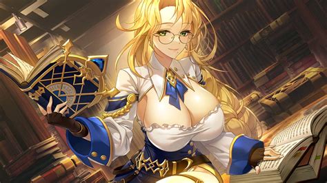 Rule 34 Action Taimanin Blonde Hair Book Emily Simmons Game Cg Glasses Mature Female Taimanin