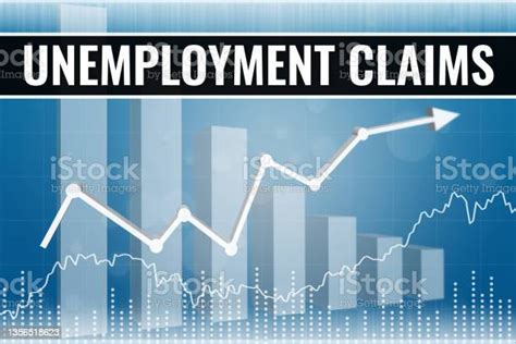 그래프 차트 열 촛불 바 숫자에서 파란색과 회색 금융 배경에 금융 용어 실업 청구 3d 렌더 가격에 대한 스톡 사진 및 기타 이미지 Istock