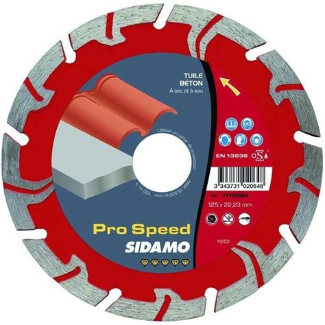 Disque Diamant Tuile Beton 125 Mm SIDAMO Pro Speed 11102064 Outils Pro