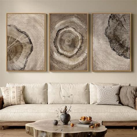 Large Framed Neutral Vintage Wall Art For Living Room 3