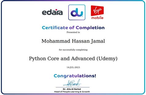 Mohd Hassan On Linkedin Python Core Advance Udemycourse Du