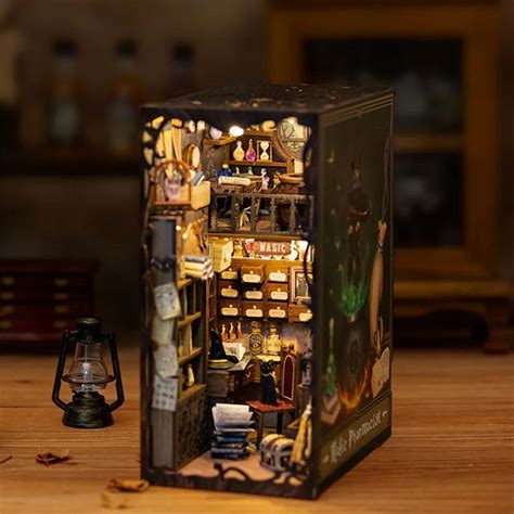 Firefly Forest House Diy 3d Puzzle Book Nook Kit Wooden Bookshelf Room