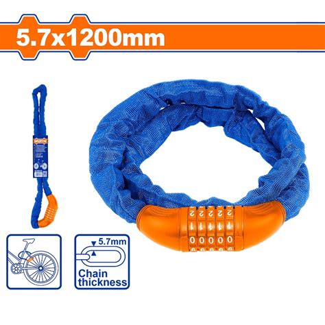 Wadfow Wbk4157 5 Digit Combination Chain Lock 57mmx1200mm With 5 Code