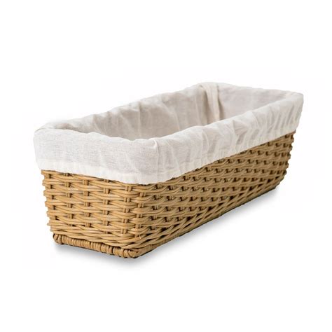 Narrow Rectangular Wicker Storage Basket The Basket Lady Narrow Rectangular Wicker Storage Basket The Basket Lady