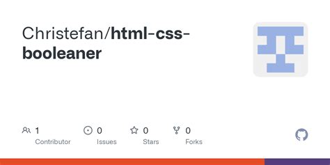 GitHub Christefan Html Css Booleaner