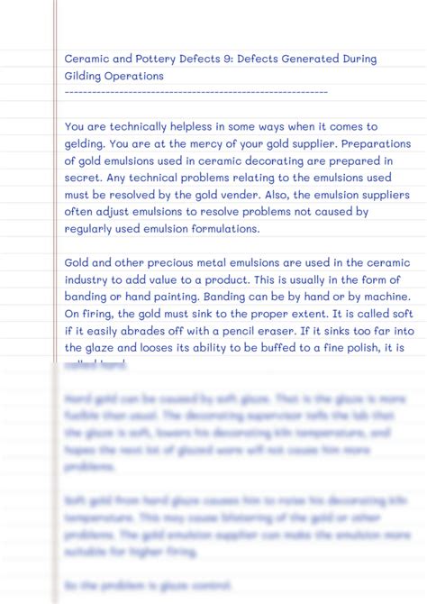 Solution Ceramic And Pottery Defects 9 Defects Generated During