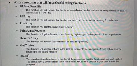 Solved Write A Program That Will Have The Following Chegg