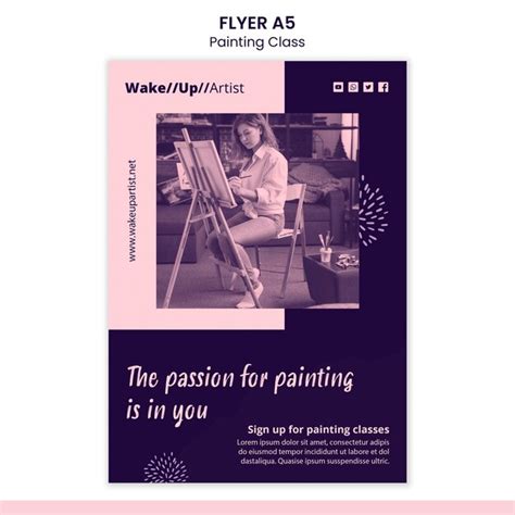 Premium Psd Painting Class Poster Template