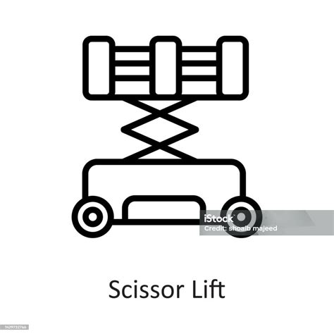 가위 리프트 개요 벡터 아이콘 흰색 배경에 디자인 그림 Eps 10 파일 가위에 대한 스톡 벡터 아트 및 기타 이미지 가위 교통수단 농업 기계 Istock