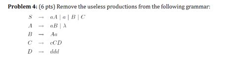 Solved Problem 4 6 Pts Remove The Useless Productions