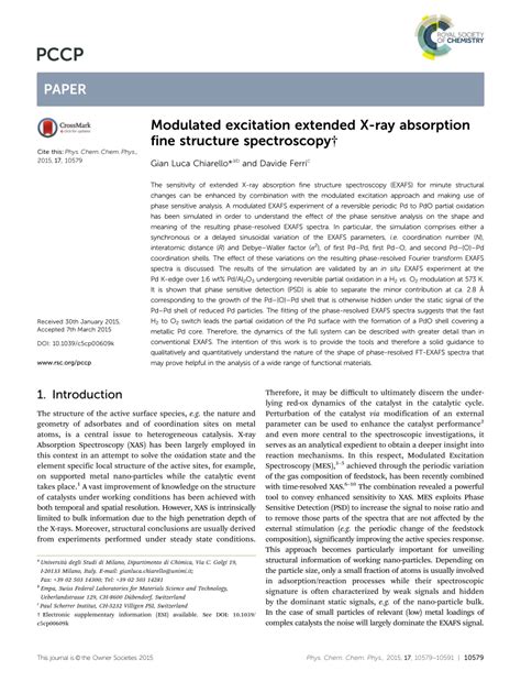 Pdf Modulated Excitation Extended X Ray Absorption Fine Structure Spectroscopy