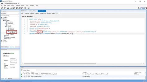 Foreign Key Able To See Foreign Key In The Table Sales Ddl Tab But