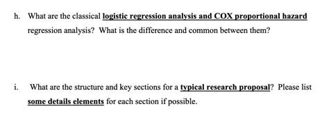Solved H What Are The Classical Logistic Regression
