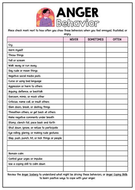 Anger Worksheets For Adults Anger Management Worksheets Anger